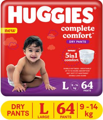 Huggies Complete Comfort Dry - L - Buy 64 Huggies Pant Diapers ...