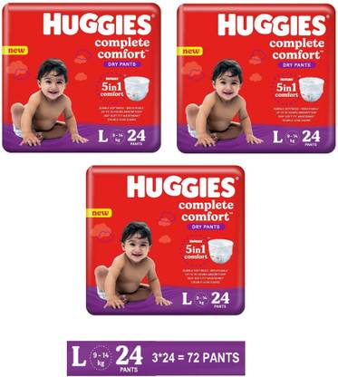Huggies Complete Comfort Dry Pants, with 5 in 1 Comfort - L (72 Pieces ...
