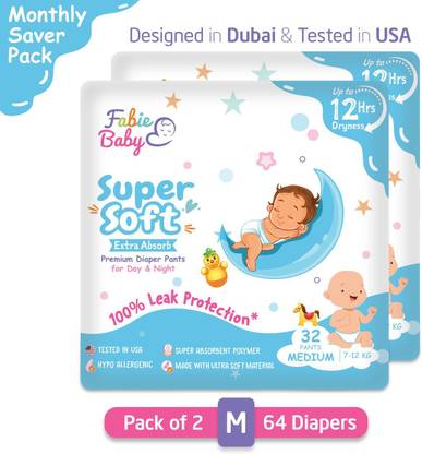 Fabie Baby SuperSoft Extra Absorb Premium Diaper Pants Medium Size ...