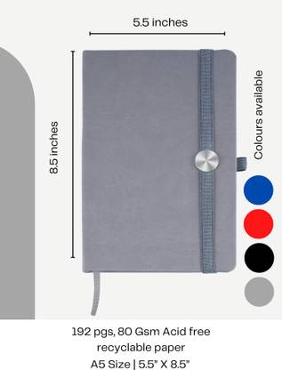 Doodle Valencia - Grey Notebook A5 Notebook Ruled 192 Pages Price in ...