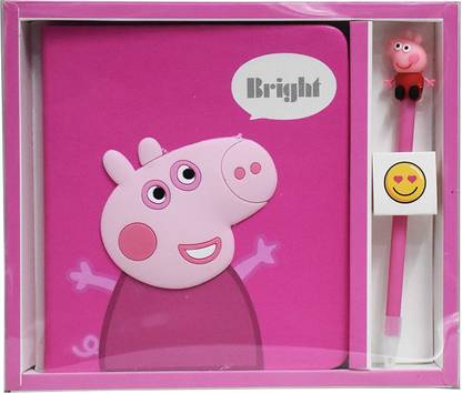 Zordik Peppa Pig Diary with cute Peppa Pen A4 Diary Gift set 200 Pages ...