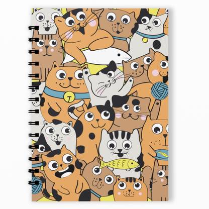 cuteandcool Quirky Cats Diary Orange A5 Gift Set Plain 200 Pages Price ...