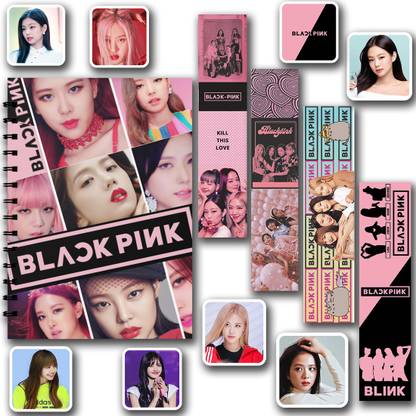 RINKON Blackpink Notebook Diary Kpop Girls Stickers Bookmark Notepads ...