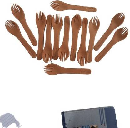 EdiblePRO Pack of 10 Microfiber I Edible Cutlery I Spork (Spicy Flavour ...