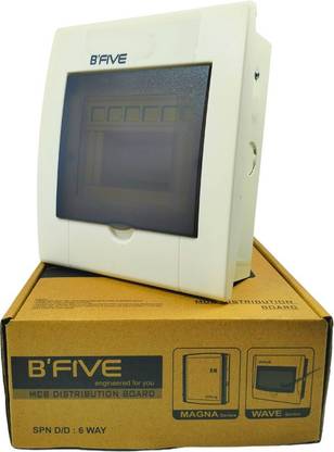 b'five Mcb Protection Wave Metal base Plastic Wall distribution Cover 6 ...