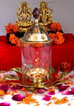 ME&YOU Akhand Jyot Brass Diya for Diwali, Dhanteras Brass Table Diya ...