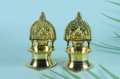 Karauli Collection Brass Kamakshi Deepam Samai Ashta Laxmi Oil Lamp ...