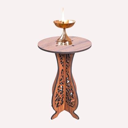 TEAKWOOD ART Designer Diwali Wooden Diya Stand Wood (Pack of 2) Table ...