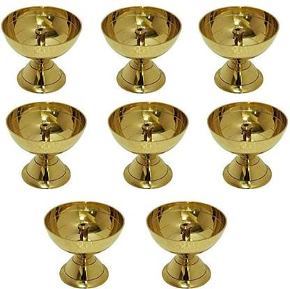 FALAK ENTERPRISES Brass Pyali Deep Diya for Puja| Heavy Base Aarti Diya ...