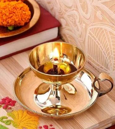 GODS CHOICE Brass Cup Nanda Diya For Pooja/Decor Brass Table Diya Price ...