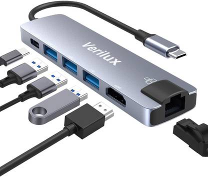 Verilux 55W PD Charging Port,100M Ethernet Hub,1 USB 3.0, 2 USB 2.0 USB ...