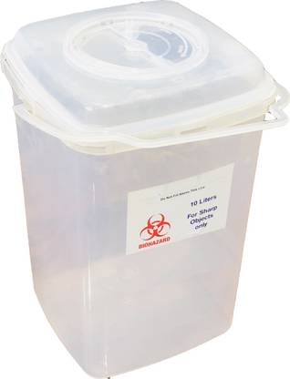 KITHANIA Bio medical sharp container puncture proof 10 ltr white(CE ISO ...