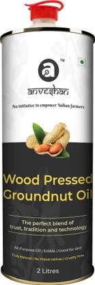 Anveshan Wood Pressed Groundnut Oil, (Pure Kolhu/ Kachi Ghani/ Wooden ...