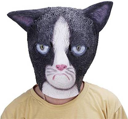 Costumeparty Halloween Animal Grumpy Cat Mask Adult Unhappy Full Head ...