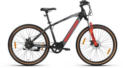 Ninety one Meraki 27.5T Single Speed Electric Bicycle- Black & Red 27.5 inches Single Speed ...