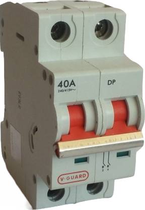 V-Guard 40A Double Pole Isolator 'C' curve (MCB) Miniature Circuit ...