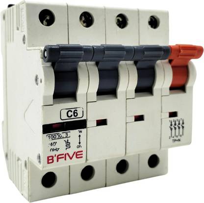 b'five C6A. Three Pole C Curve Tpn Mcb (Triple pole+Neutral) mcb BSF ...