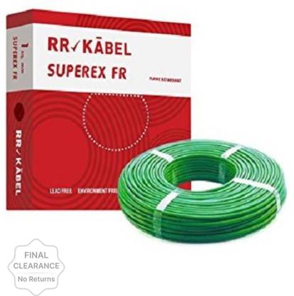 RR KABEL FR PVC 1.5 sq/mm Green 90 m Wire Price in India - Buy RR KABEL ...