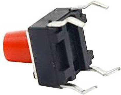 Electronic Spices 6 X 6 X 7mm Red Color Tactile Momentary Push Buttons ...