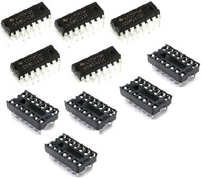 ERH India 5 Pcs 4017 IC Decade Counter Divider with 16 Pin IC Base ...