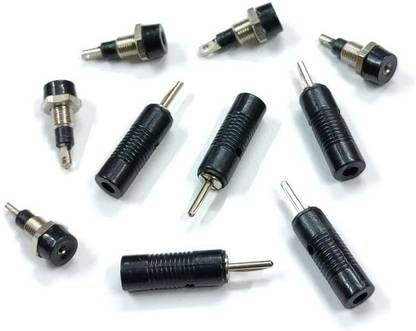 ERH India (5 Pair Black) 2mm Banana Pin Connector Male 5 Pcs Black Male ...