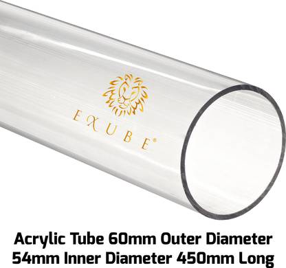 EXUBE Acrylic Tube 60mm O.D 54mm I.D 450mm Long Electronic Components ...