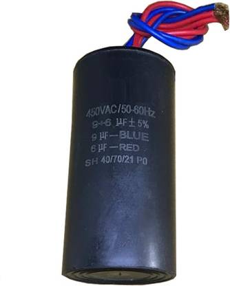 Pardzworld Capacitor [9+6 Mfd] for Semi Automatic Washing Machines Wash & Spin Motors ...