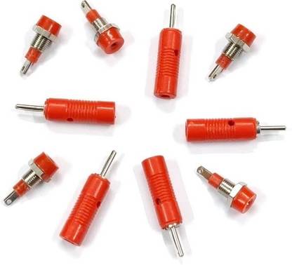 ERH India (5 Pair Red) 2mm Banana Pin Connector Male 5 Pcs Red Male Pin ...