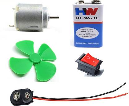 TZZOT Science Project Dc Motor / 9v Battery / Battery Snap / Fan Blade ...