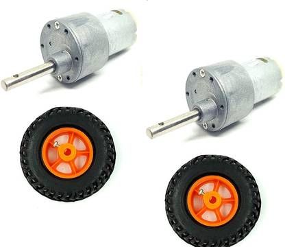 INVENTO 2pcs 12V 10Kg-cm 200 RPM Side Shaft Geared DC Motor Heavy with ...