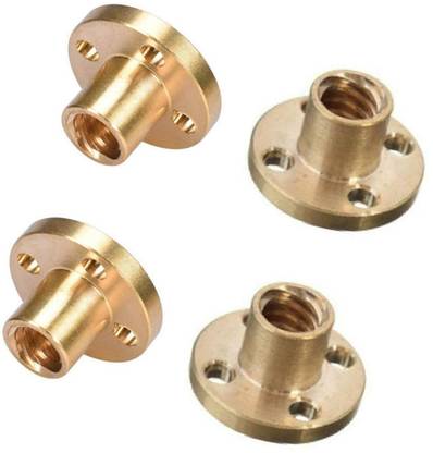 INVENTO 4Pcs T8 nut Pitch 2mmLead 8mm Brass Tr8 round Flange Single ...