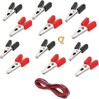 77Q 6 Paris Crocodile Aligator Clips, Battery connector With 1 Metre ...