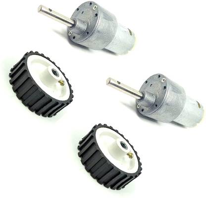 INVENTO 2pcs 12v 10 Kg-cm 1000 RPM Side Shaft Geared DC Motor with 70mm ...