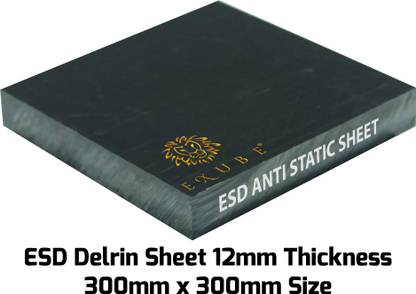 EXUBE ESD Delrin Sheet 12mm Thickness 300mm x 300mm Size Electronic ...