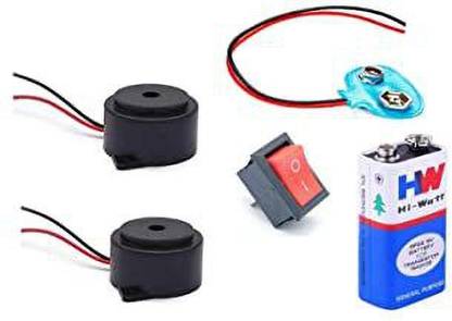 Prowans 5pcs 6V Buzzer With 9V Battery & Connector with Switch, Combo ...