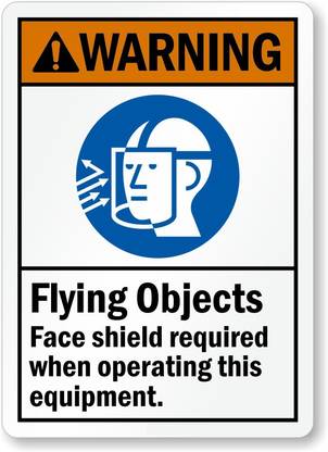 RLDigitalUnits WARNING FLYING OBJECTS SIGN BOARD Emergency Sign Price ...