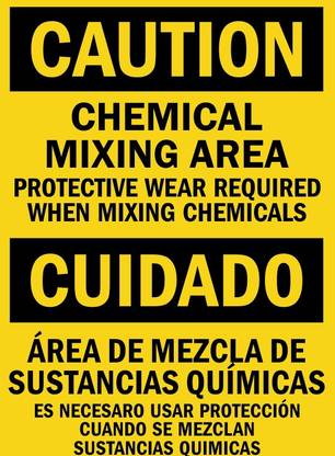 RLDigitalUnits CAUTION CHEMICAL MIXING ED AREA SIGN BOARD Emergency ...