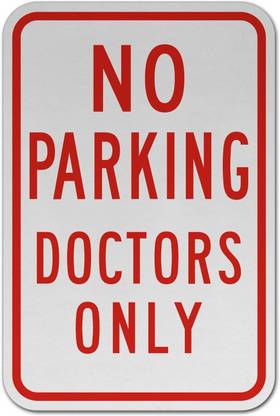 RLDigitalUnits NO PARKING DOCTORS ONLY SIGN BOARD Emergency Sign Price ...