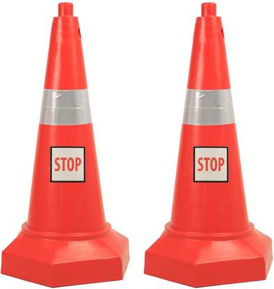 Ladwa SAND FILLED Ballast Road Traffic Safety Cone with Stop Sign ...