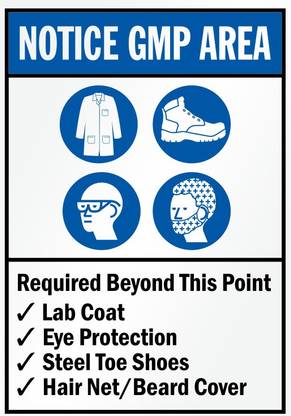 RLDigitalUnits NOTICE GMP AREA REQUIRED BEYOND THIS POINT SIGN BOARD ...