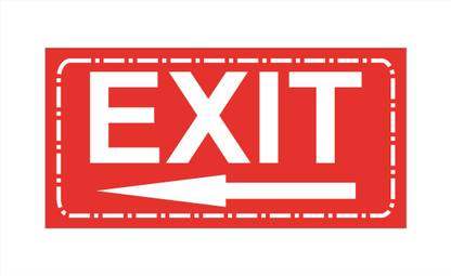 IDPZ Gate Exit Signboard Waterproof Size 6X12 Inch Pack 2 Pcs Emergency ...