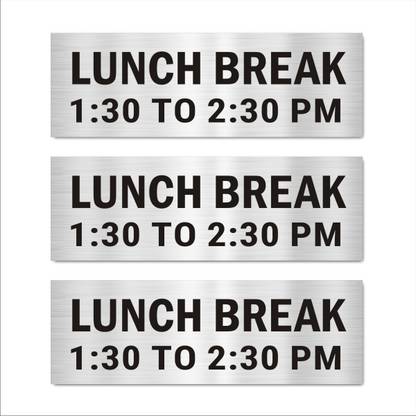 Mindcraftz Lunch Break Acrylic Sign Board Silver Color Emergency Sign ...