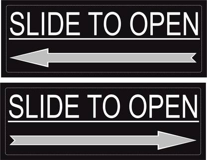GOODPRINTZONE Slide To Open Door Sticker Signage Size 3x8 inch Pack Of ...