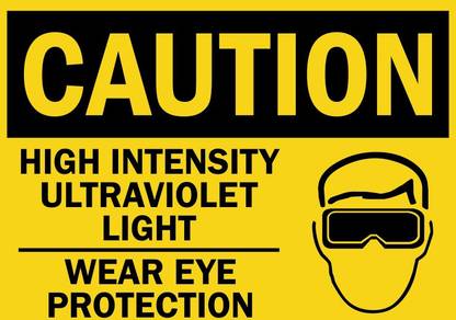 RLDigitalUnits CAUTION HIGH INTENSITY ULTRAVOILET LIGHT SIGN BOARD ...