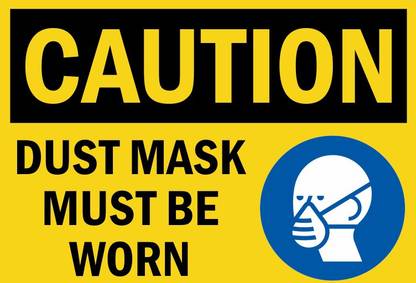 RLDigitalUnits CAUTION DUST MASK MUST BE WORN SIGN BOARD Emergency Sign ...