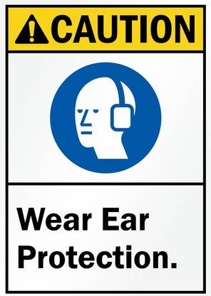 RLDigitalUnits CAUTION WEAR EAR PROTECTION SIGN BOARD Emergency Sign ...