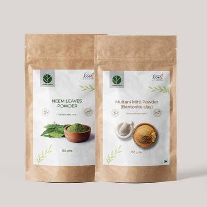 Herbal Green Neem Leaves Powder + Multani Mitti Powder Combo For ...