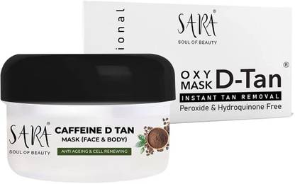 SARA SOUL OF BEAUTY Caffeine D-Tan Face Mask Pack, 330 gm ...