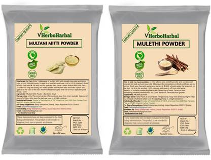 Herboharbal Multani mitti powder & Mulethi powder for Face & Skin 100 ...