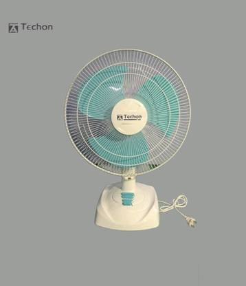 TECHON Table Fan -B Ivory 400 mm Silent Operation 3 Blade Table Fan ...
